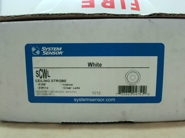 System Sensor SCWL Fire Alarm Ceiling Mount Strobe White 2-Wire – Ideal Surplus