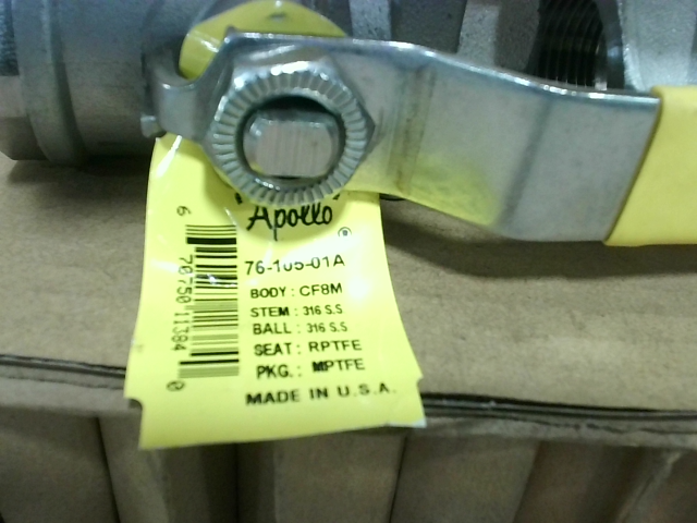 Apollo 76-105-01A Ball Valve 1" NPT 2000 WOG CF8M (Lot of 2 pcs ...
