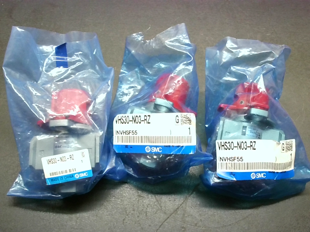 SMC VHS30-N03-RZ (3 PCS) Pneumatic Lock Out Valve 3-Port 15~150PSI. D3 ...