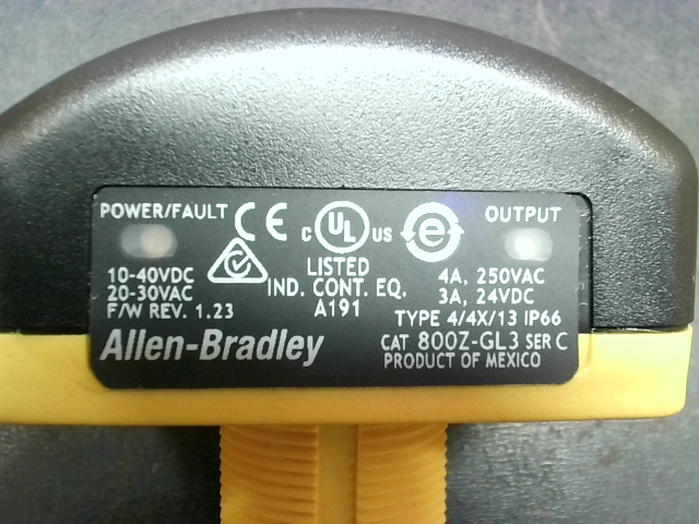 Allen-Bradley 800Z-GL3 Palm Operated Optical Button Sensor Ser B 20-30 ...
