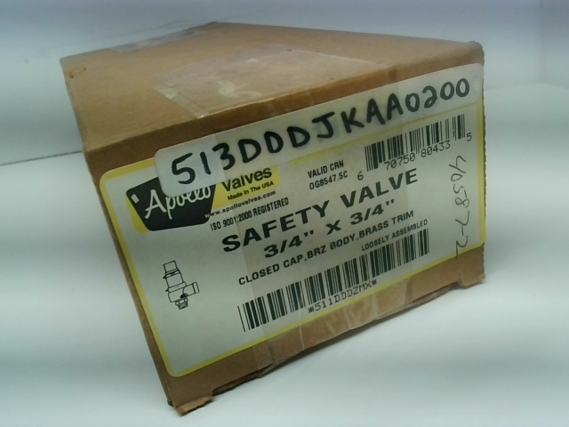 Apollo 513 DDDJ KAA 0200 Safety Relief Valve 3/4"x3/4" Section VIII Cl ...