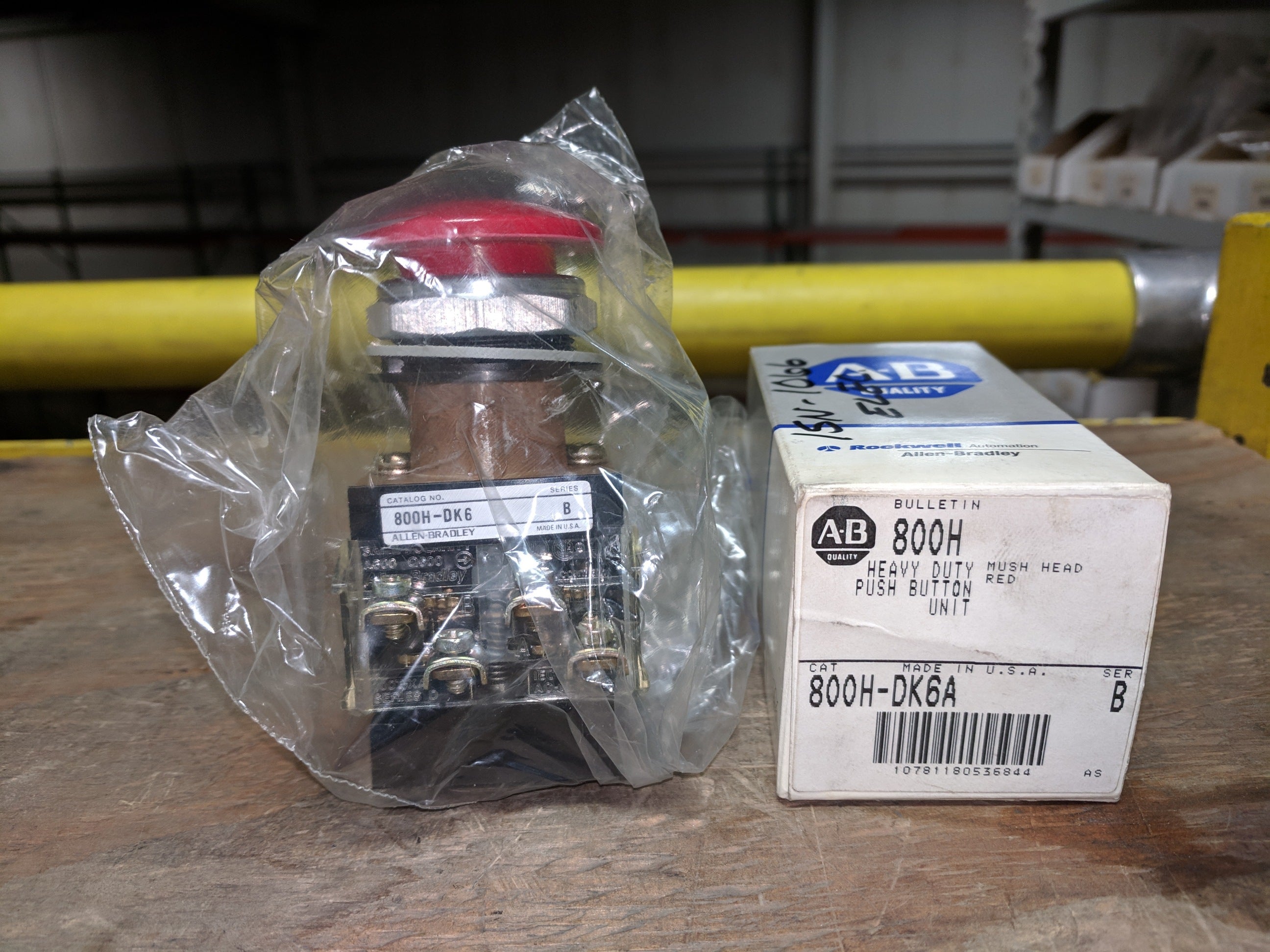 Allen Bradley 800H-DK6A Red Mushroom Head Push Button, Series B – Ideal ...
