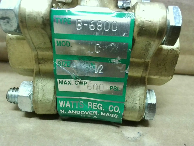 Watts B-6800-LC 1/2" 3-Piece Full Port Ball Valve – Ideal Surplus