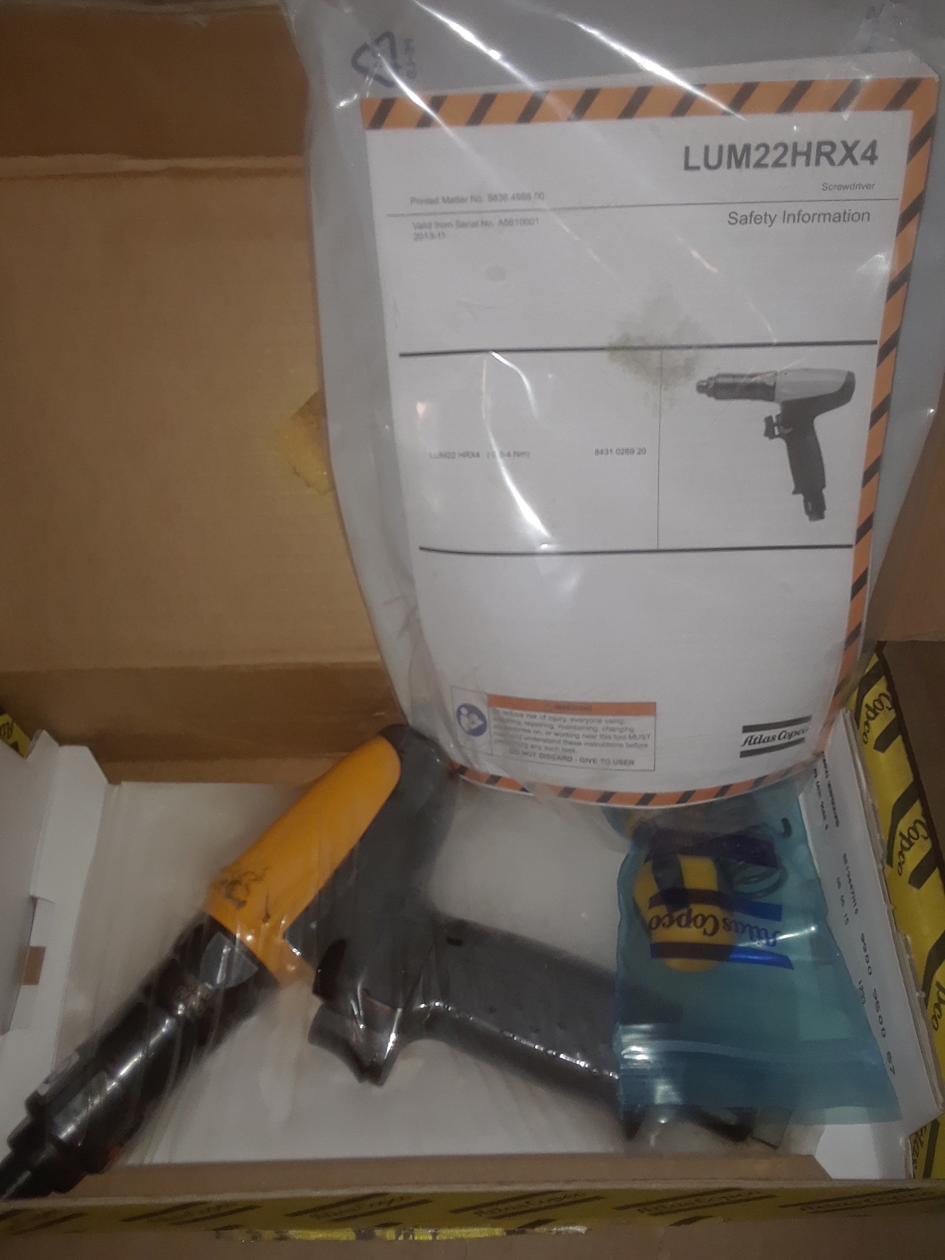Atlas Copco LUM22 HRX4 Pistol Grip Pneumatic Screwdriver Factory Seale ...