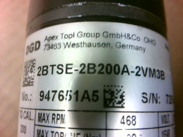 APEX 2BTSE-2B200A-2VM3B Nutrunner – Ideal Surplus