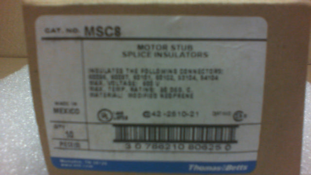 Thomas & Betts MSC8 Motor Stub Splice Insulators (10 PCS) – Ideal Surplus