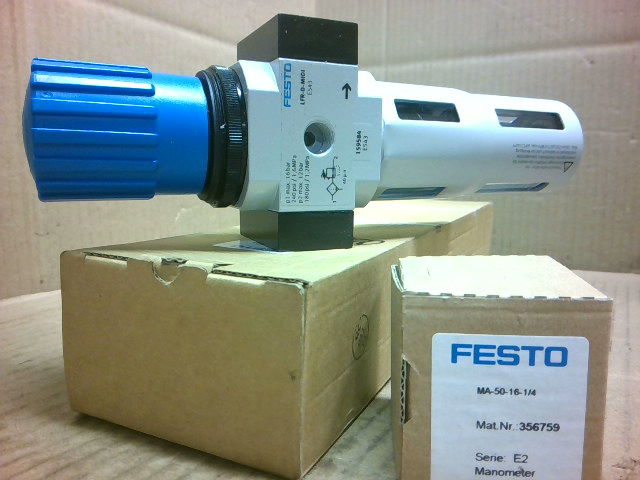Festo 159584 Filter Regulator Unit LFR-1/2-D-MIDI G1/2 w/Gauge – Ideal ...
