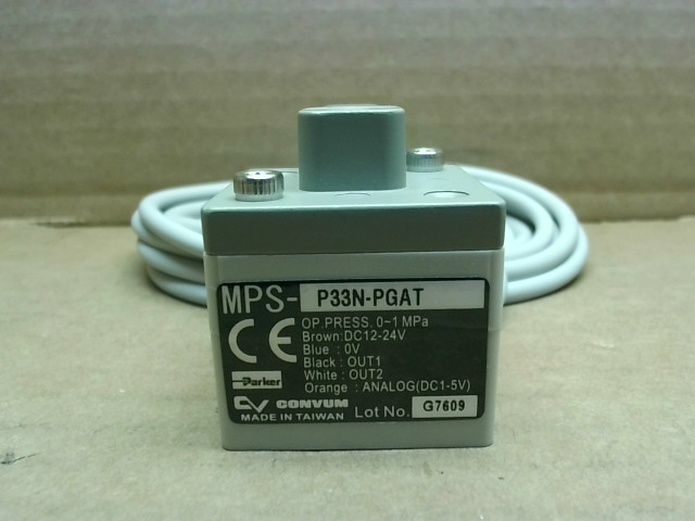 Parker MPS-P33N-PGAT Pressure Sensor 12-24VDC, 2 Outputs – Ideal Surplus