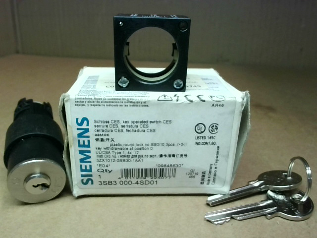 Siemens 3SB3 000-4SD01 Key Operated Switch Round Lock – Ideal Surplus