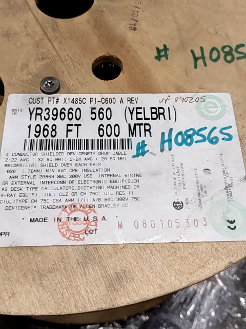 Allen Bradley YR39660 560 4 Conductor Shielded Drop Cable 1968' Factor ...