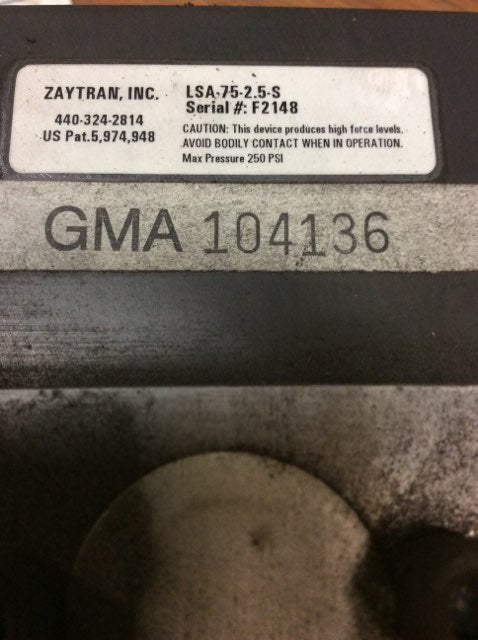 Zaytran LSA-75-2.5-S-B Pneumatic Actuator Cylinder – Ideal Surplus