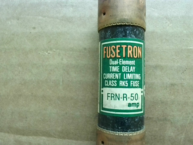 Fusetron FRN-R-50 Dual Element Time Delay Fuse 50A 250V – Ideal Surplus