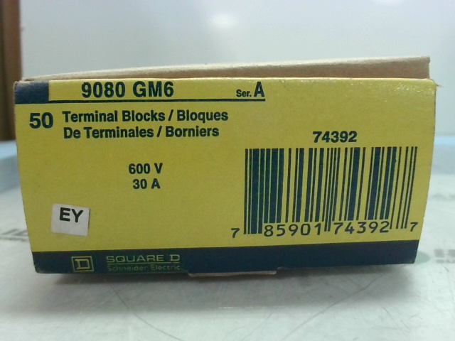 Square D 9080GM6 Terminal Blocks 30A 600V (PCS 50) – Ideal Surplus
