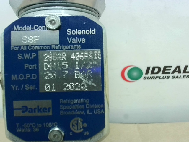 Parker DN15 S8F 1/2 Solenoid Valve 1/2" DN15 Port 20.7 Bar – Ideal Surplus