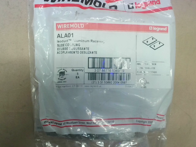 Legrand ALA01 Isoduct Aluminum Raceway Slide Coupling (5 Pc) Factory S ...