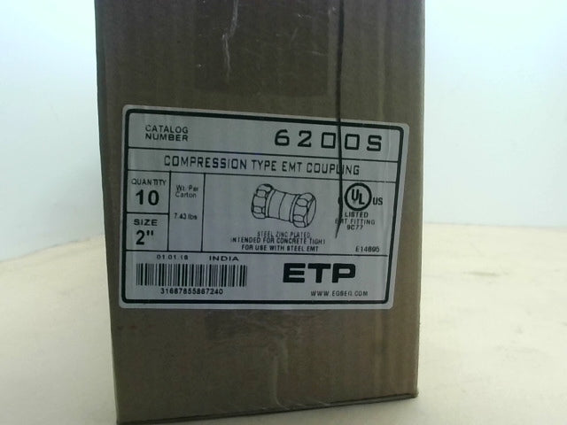 ETP 6200S (10Pcs) Compression Type EMT Coupling 2" Factory Sealed ...