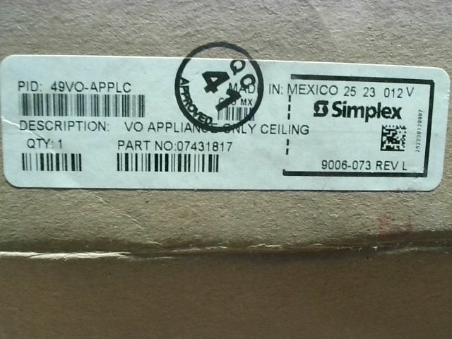 Simplex 07431817 49VO-APPLC Appliance Only Ceiling Mount Light – Ideal ...