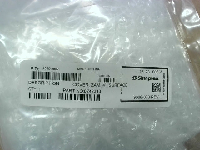 Simplex 4090-9802 Surface Cover 4" 0742313 – Ideal Surplus