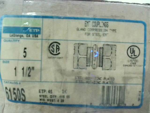 ETP 6150S 1-1/2" Compression Type EMT Coupling (5 PCS) – Ideal Surplus