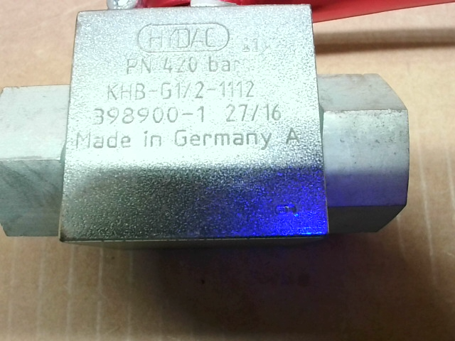 Hydac KHB-G1/2-1112 PN 420bar High Pressure Ball Valve – Ideal Surplus
