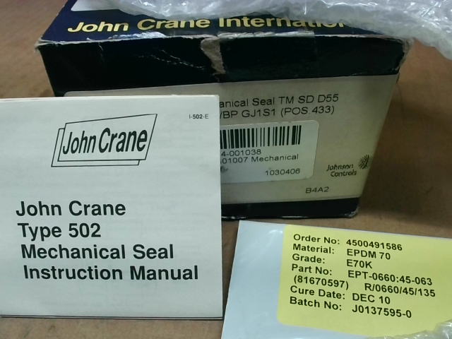John Crane TM SD D55 EURODIN 502/BP GJ1S1 Type 502 Mechanical Seal Kit ...