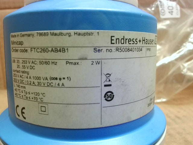 Endress+Hauser FTC260-AB4B1 Minicap Level Limit Switch – Ideal Surplus