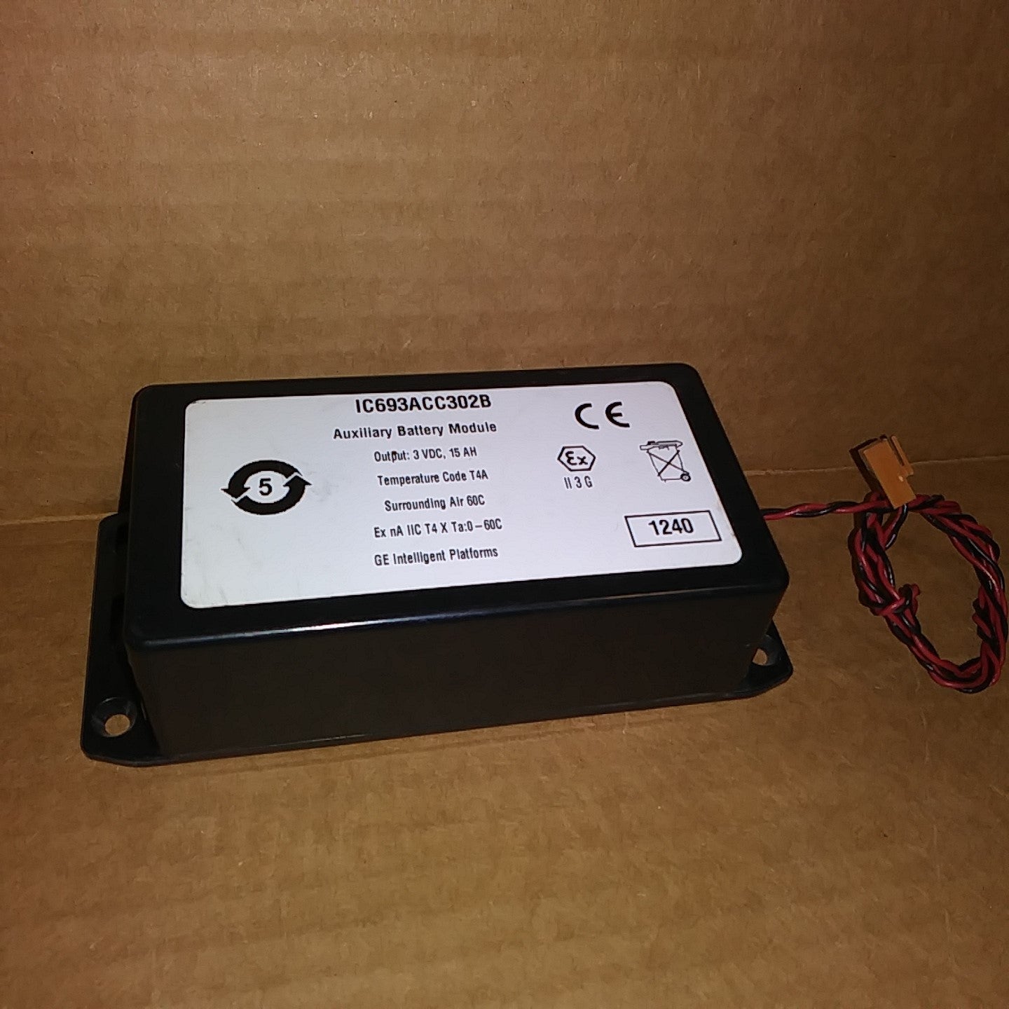 GE Fanuc IC693ACC302B Auxiliary Battery Module 3VDC 15AH Output Factor ...