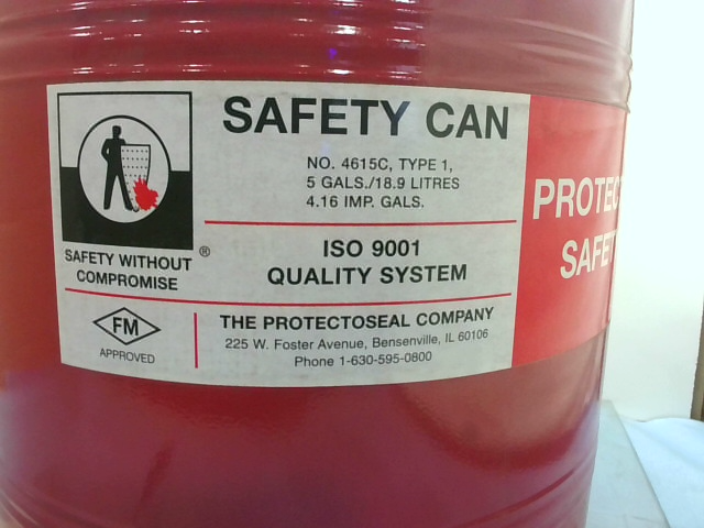 PROTECTOSEAL 4615C Safety Can 5 Gallon Type 1 Metal Safety Can – Ideal ...