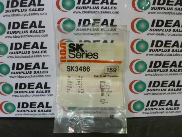 RCA #SK3466 TRANSISTOR: SK SERIES, PNP Si AF – Ideal Surplus