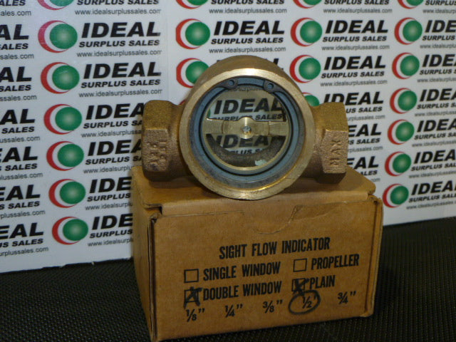DWYER - SIGHT FLOW INDICATOR - 1/2"" FEM, DOUBLE WINDOW, 125 PSI MAX ...