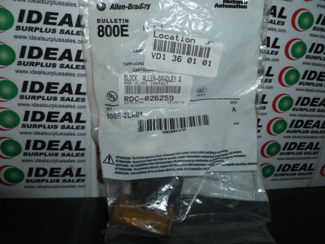 Allen Bradley 800E-2LX01 Block Contact Cartridge With Latch Series A ...