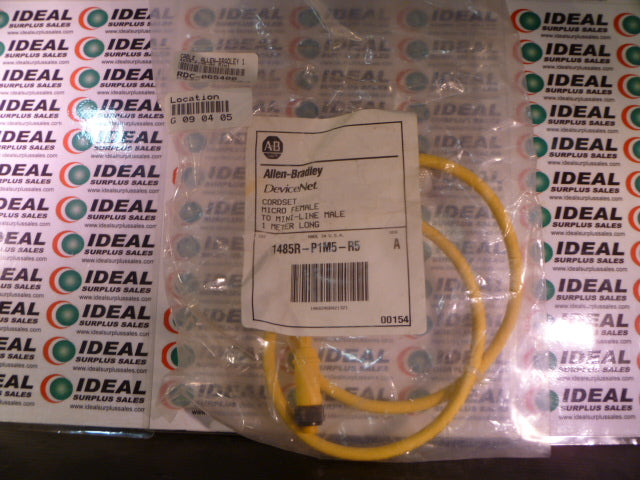 Allen Bradley 1485R-P1M5-R5 Cable Series B 1 METER LONG 5 PIN CABLE ...