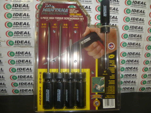 Montana Tool 5-Piece High Torque Screwdriver Set #78848 – Ideal Surplus
