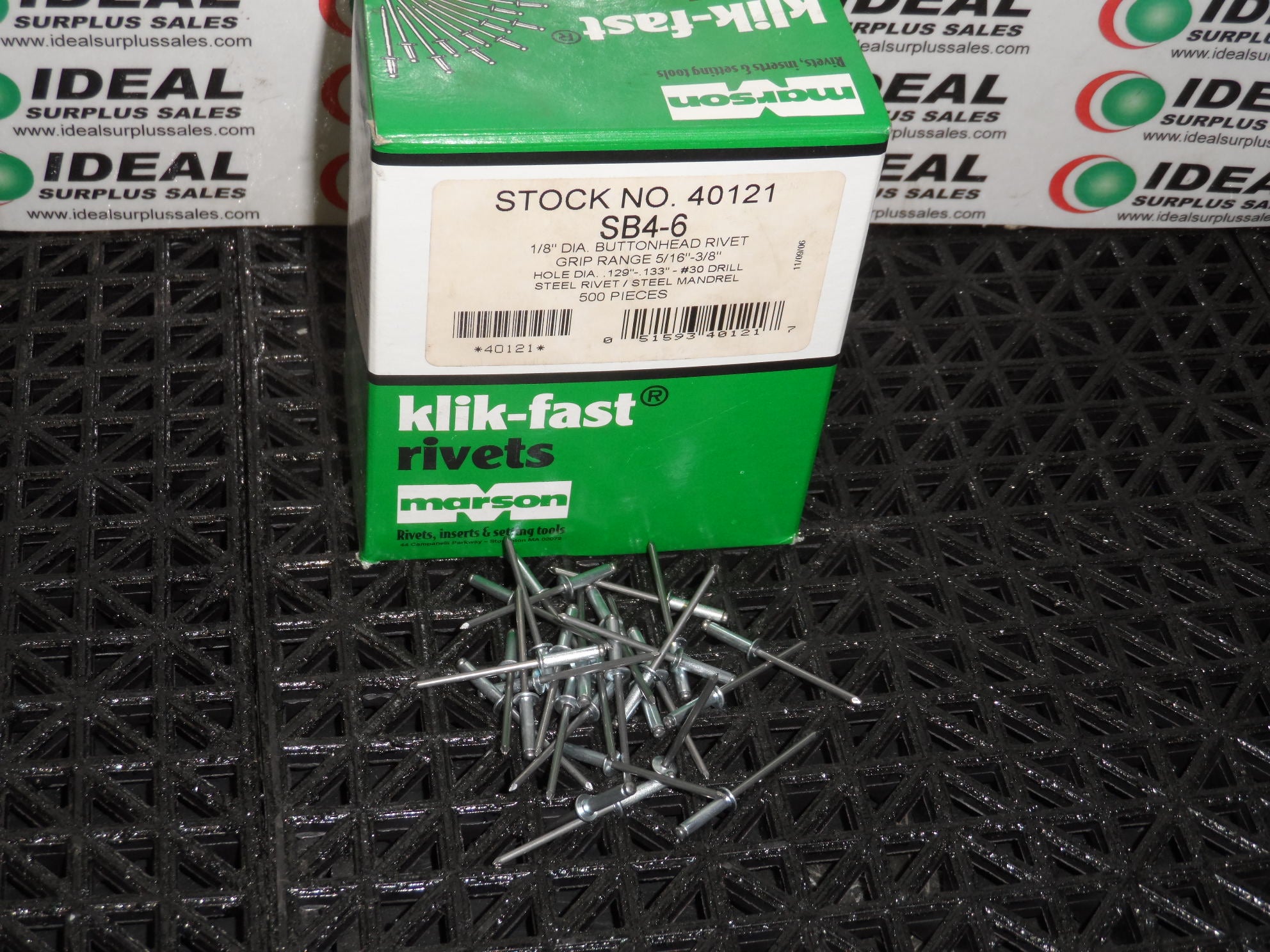 Marson SB4-6 Klik-Fast Steel 1/8" Buttonhead Rivets (500 PCS) 40121 ...