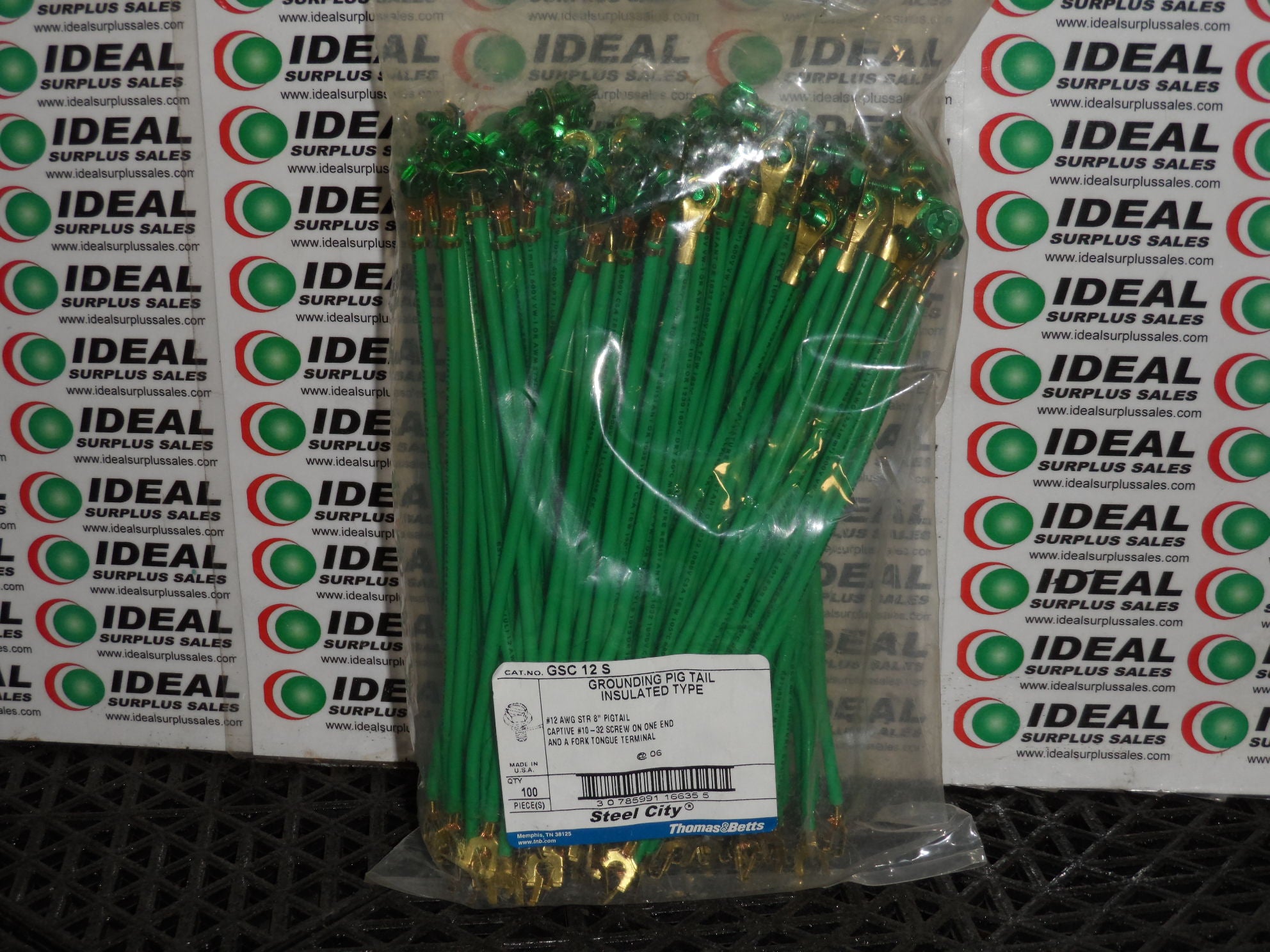 TERMINAL, THOMAS & BETTS - GSC12S, GROUNDING PIG TAIL INSULATED TYPE ...