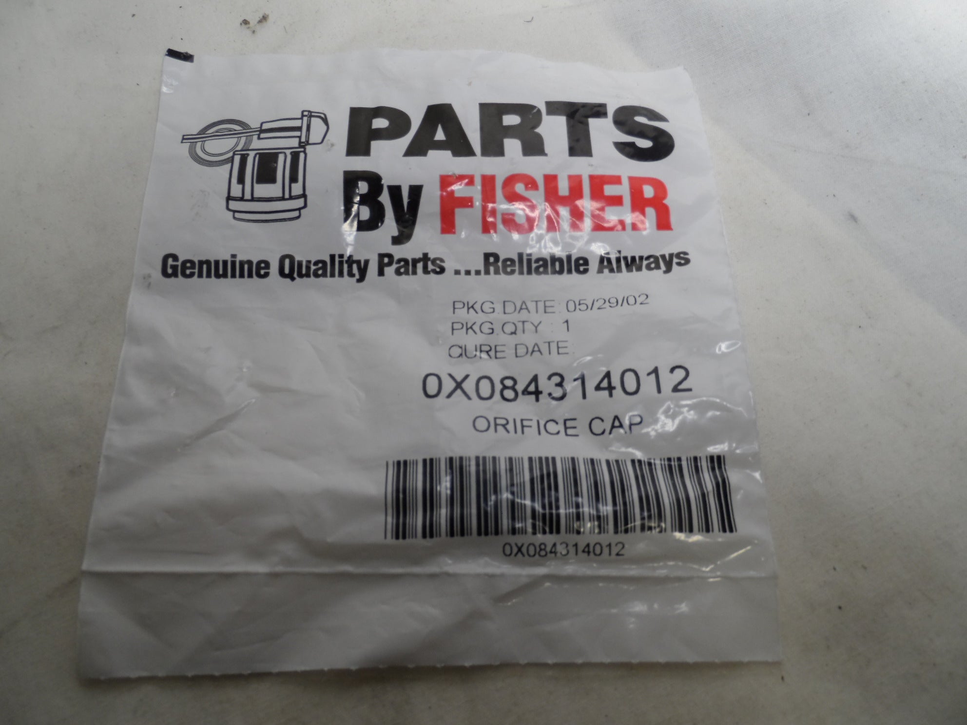 CAP, FISHER - 0X084314012, ORIFICE CAP – Ideal Surplus